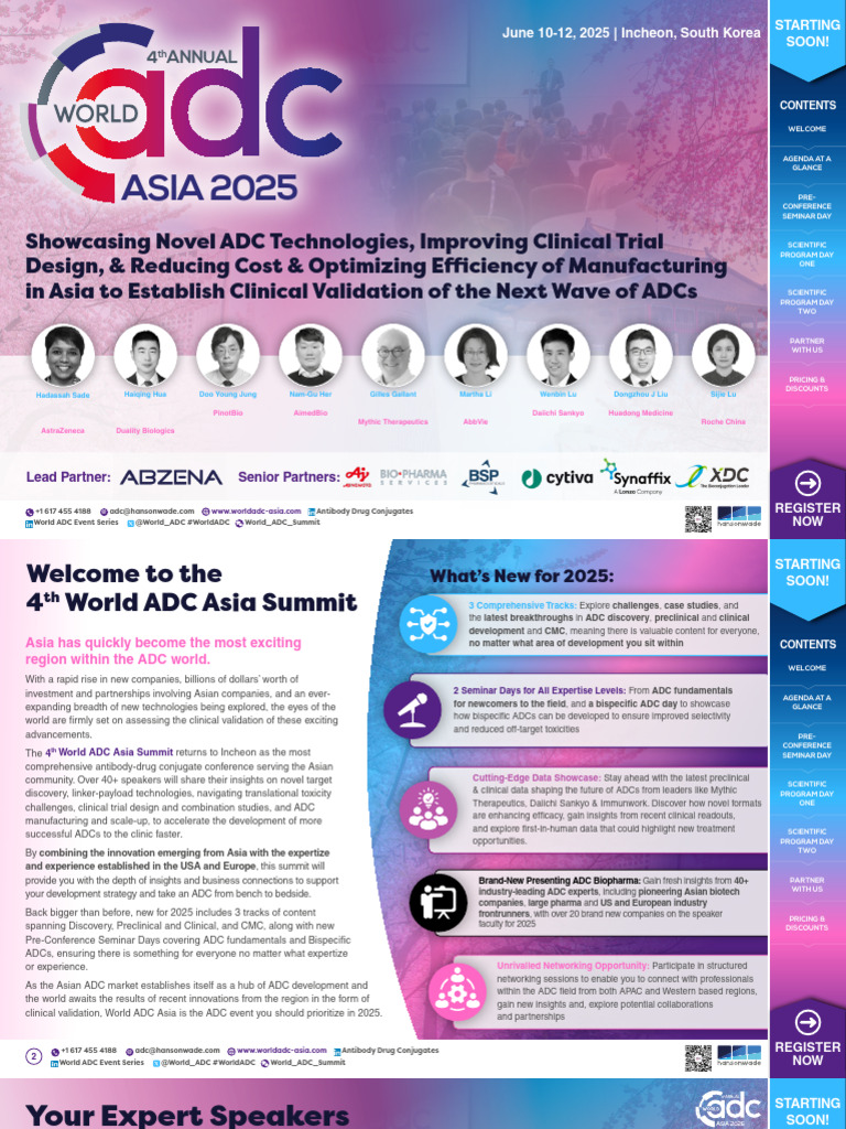 World ADC Asia Summit 2025 Overview | PDF | Pharmacology | Medicinal ...