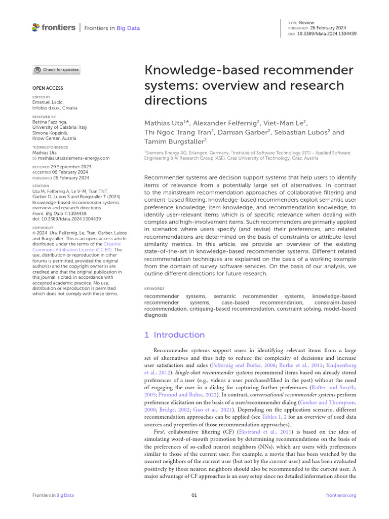 03-Knowledge-Based Recommender Systems - Overview and Research Directions | PDF | Information ...
