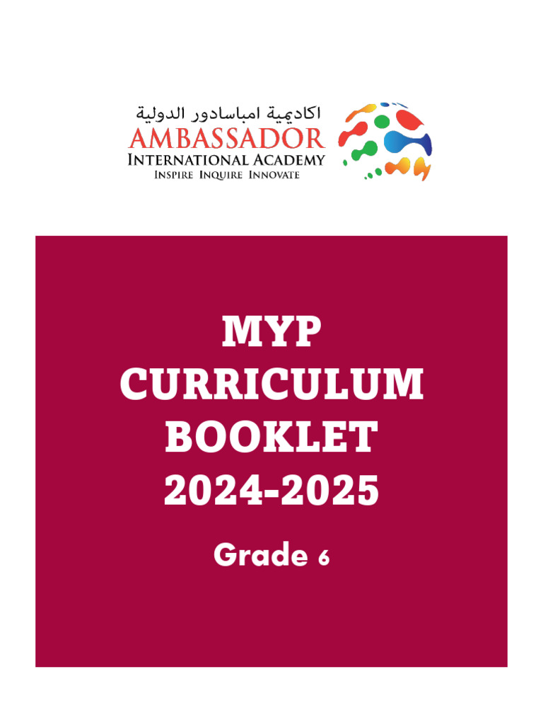 MYP Curriculum Handbook Grade 6 | PDF | Earth Sciences | Equations