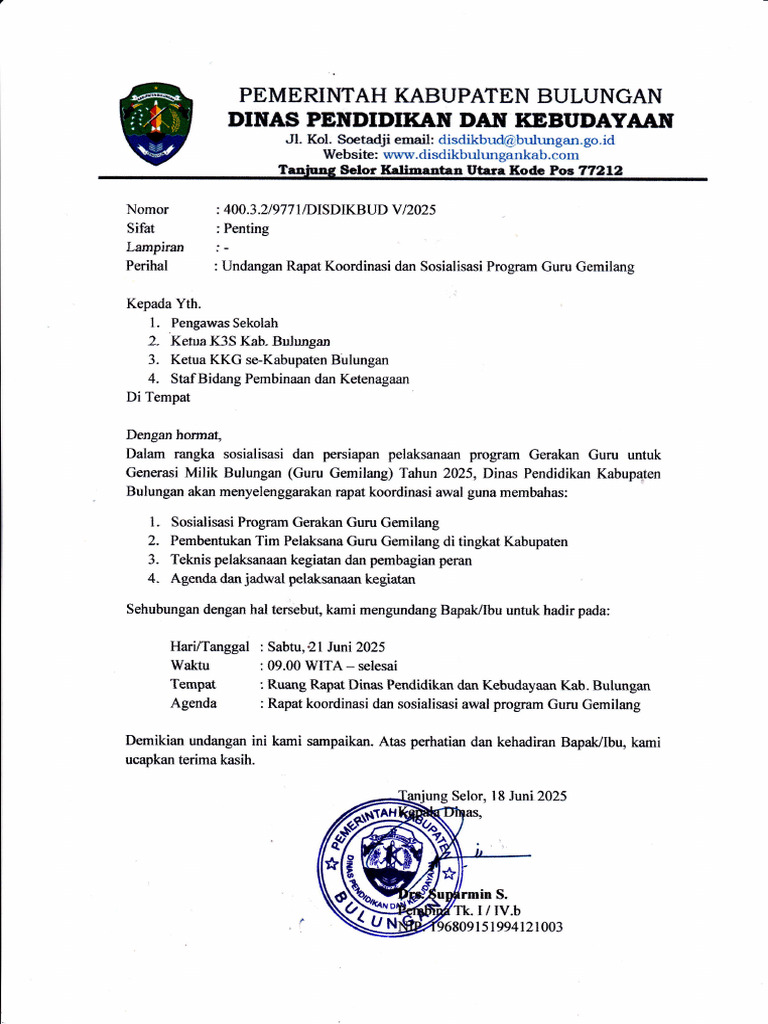 Undangan Rakor | PDF