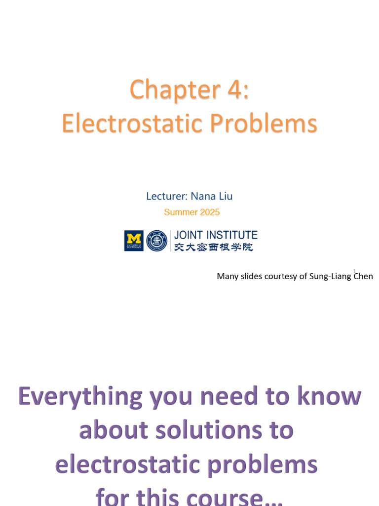 Electrostatic Problems and Solutions | PDF | Equations | Applied ...