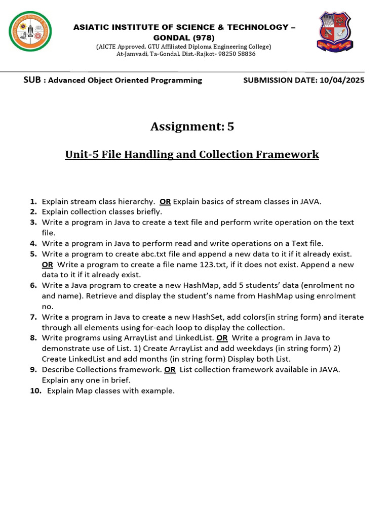 Aoop Theory Ass 5 | PDF