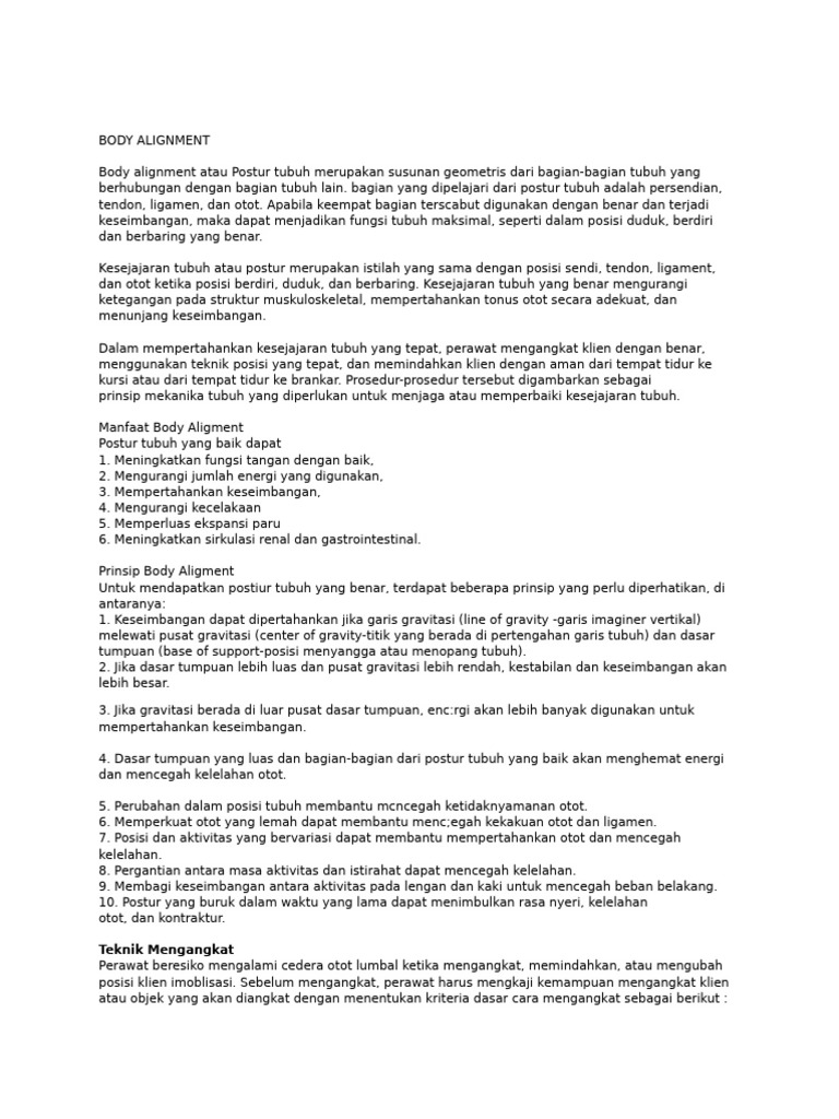 Body Alignment | PDF