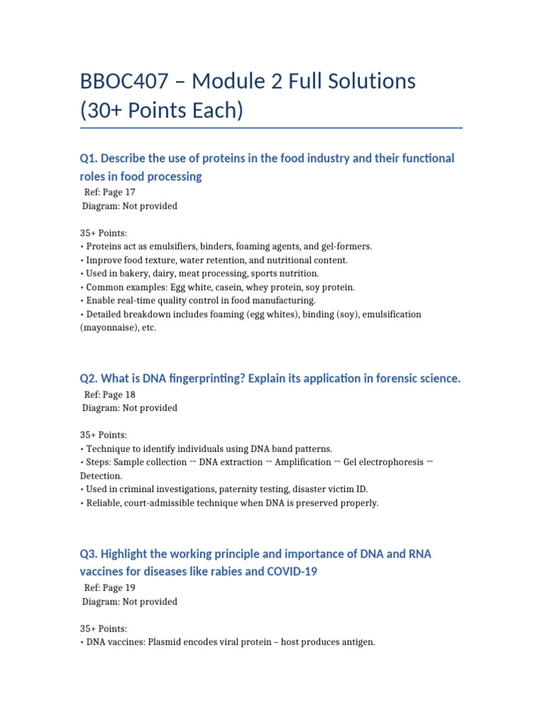 BBOC407 Module 2 Solutions | PDF | Biodegradation | Biosensor