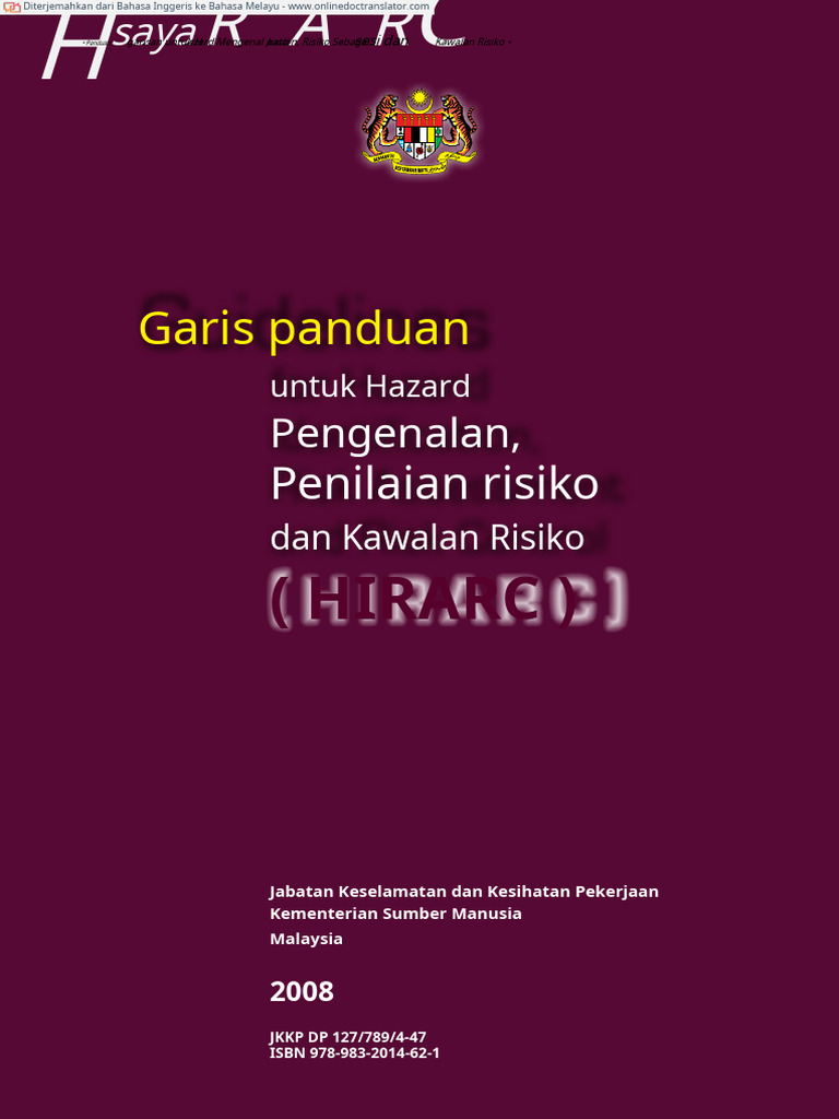 Guidelines For Hazard Identification, Risk Assessment and Risk Control ...