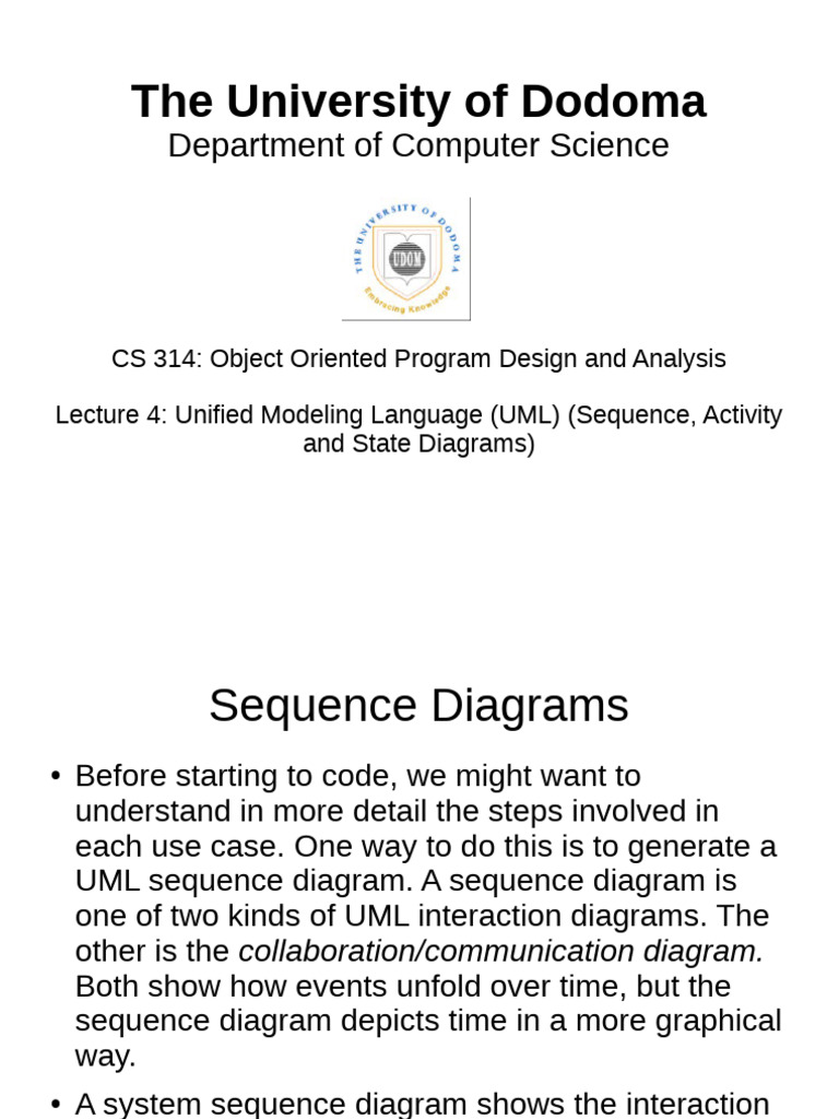 Lecture4 Sequence, Activity and State Diagrams | PDF | Use Case | Unified Modeling Language
