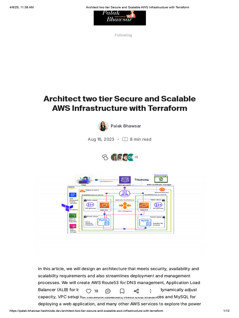 Architect Two Tier Secure and Scalable AWS Infrastructure With ...
