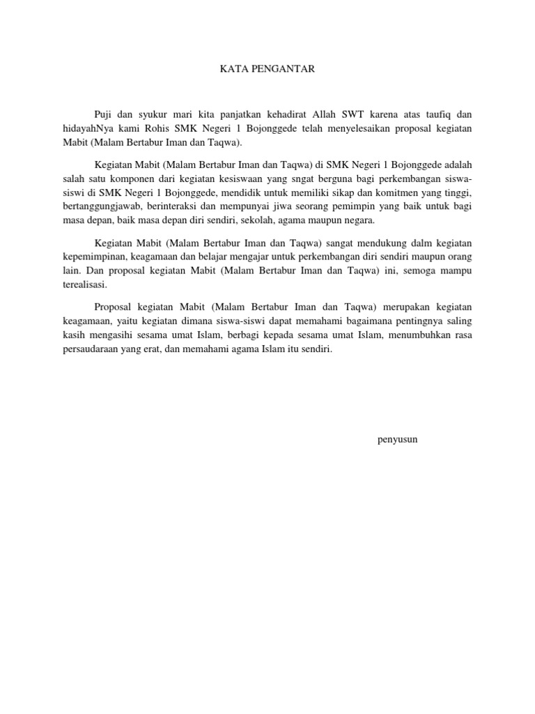 Proposal Kegiatan Rohis | PDF