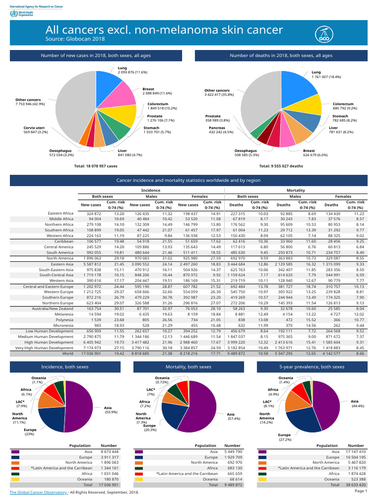 40 All Cancers Excluding Non Melanoma Skin Cancer Fact Sheet | PDF ...
