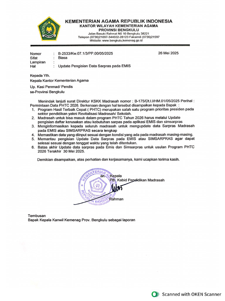 Update Data Sarpras | PDF