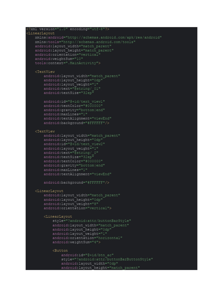 Android Layout Weight Example | PDF