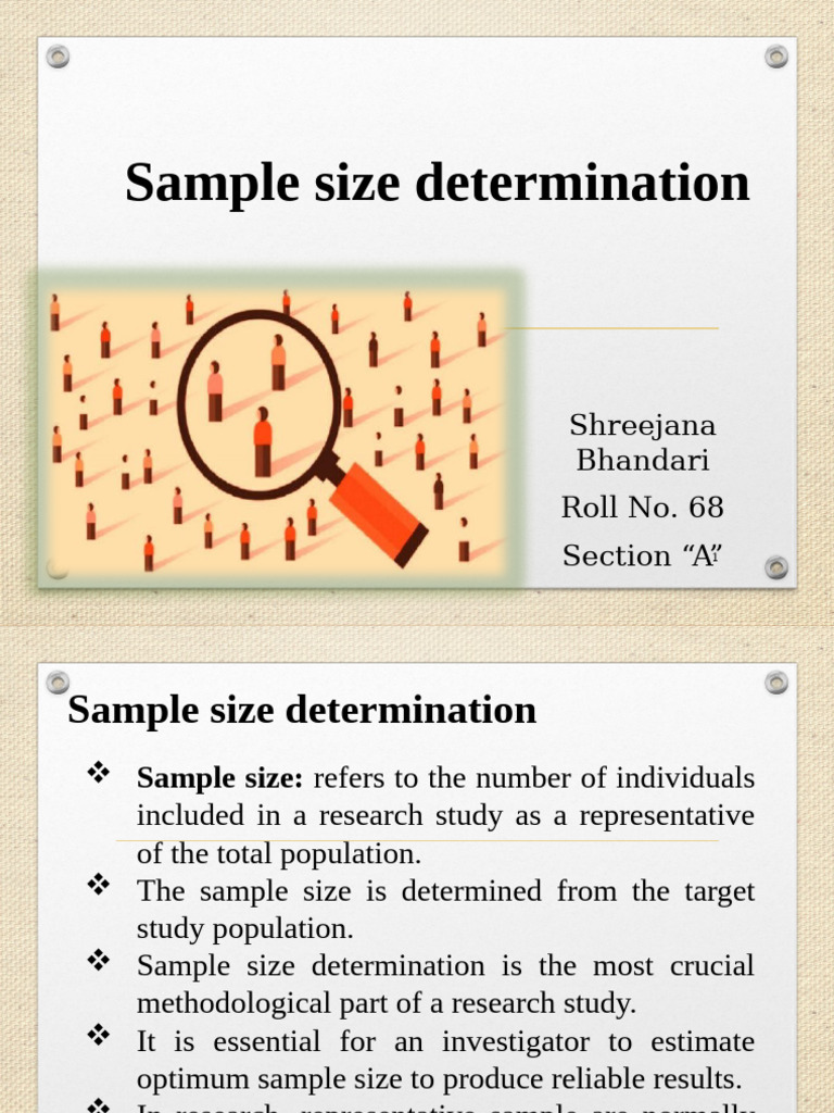 Sample Size Determination Final | PDF | Sample Size Determination | Confidence Interval