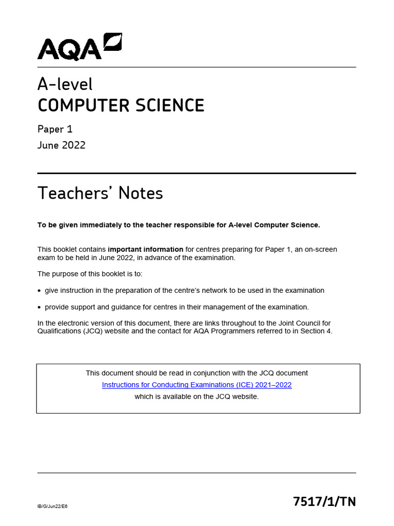 7517 1 TN Computer Science A Jun22 TBC E6 | PDF | User (Computing) | Computer File