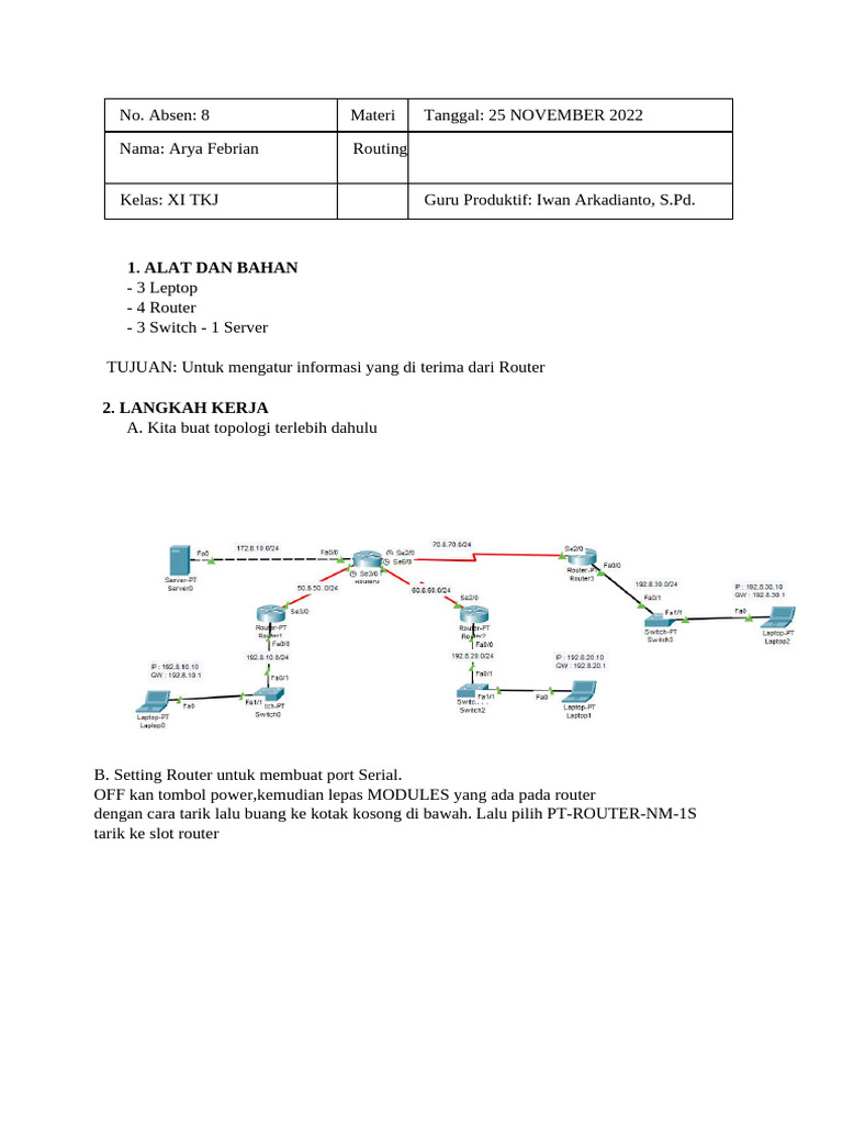 Konfigurasi Routing Static pada Router | PDF
