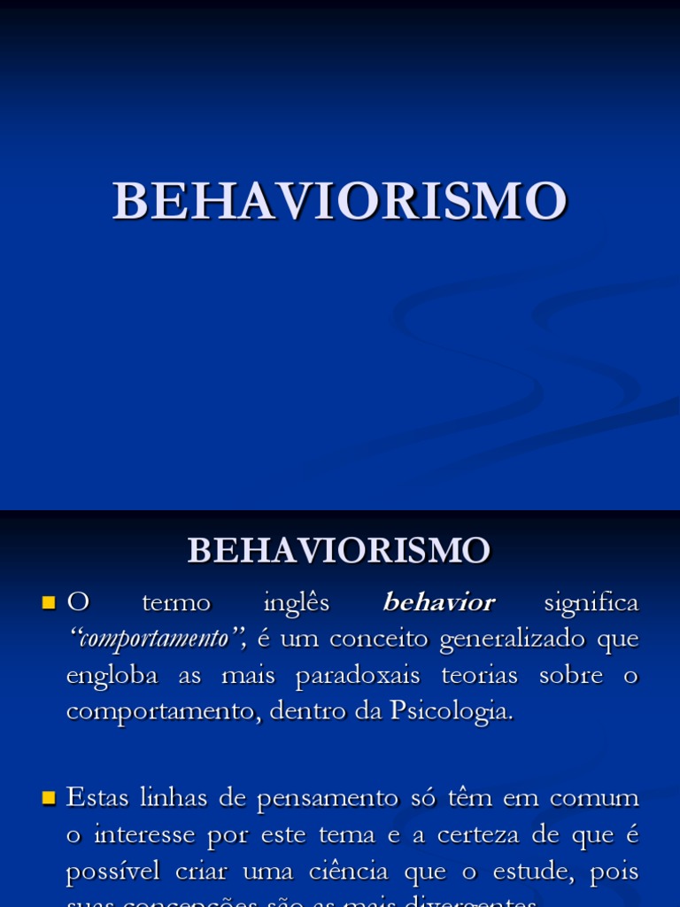 Behaviorismo | PDF | Behaviorismo | Comportamento