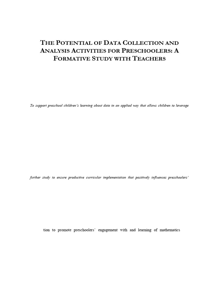 The Potential of Data Collection and Analysis Activities For ...