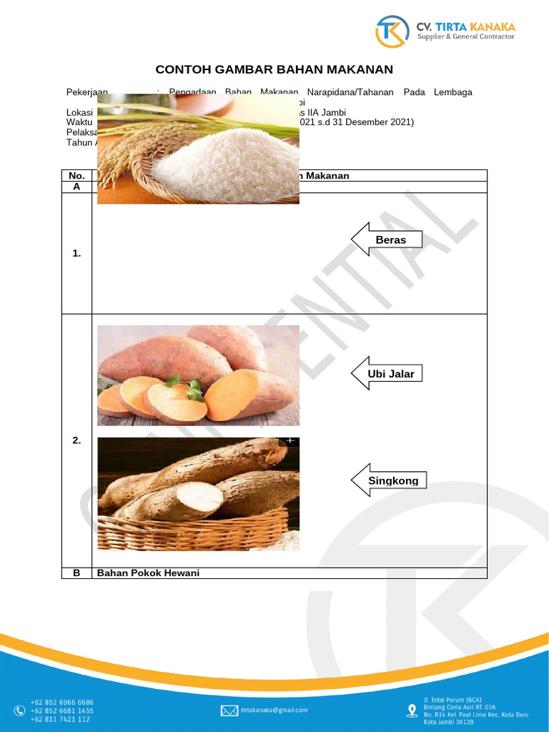 Contoh Gambar Bahan Makanan Pokok | PDF