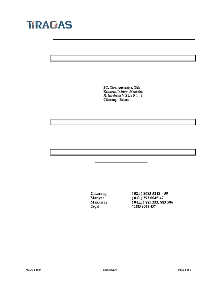 Nitrogen UHP Safety Data Sheet | PDF | Nitrogen | Occupational Safety ...