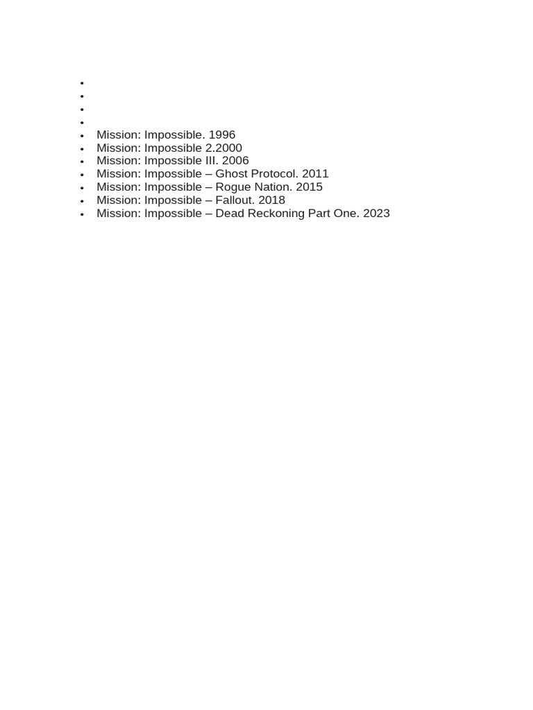 Mission Impossible | PDF