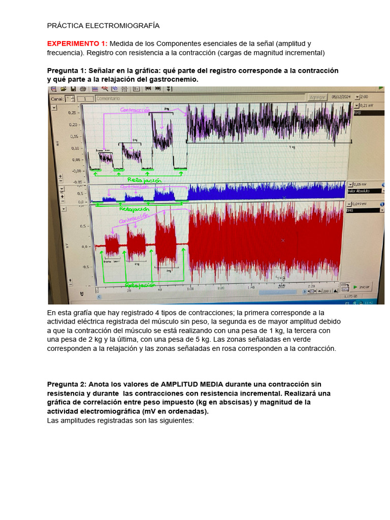 Electromiografía: Análisis de Contracciones Musculares | PDF | Músculo ...