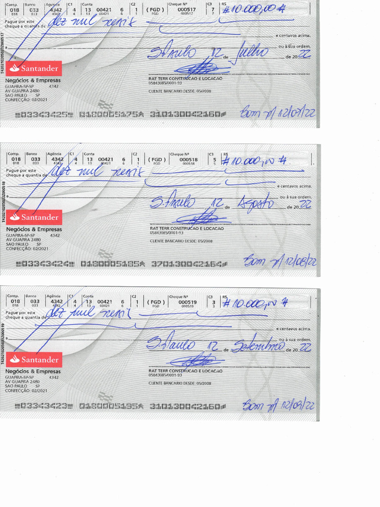 Cheques Santander MFZ1F27 | PDF