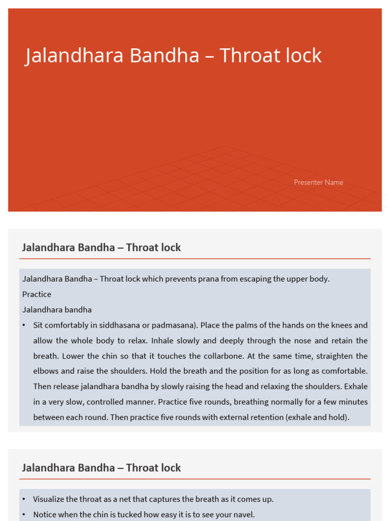 Jalandhara Bandha - Throat Lock | PDF