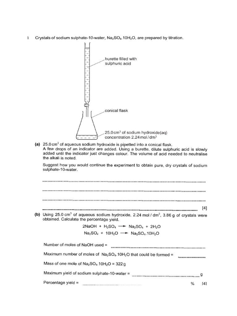 Moles Revision Worksheet1 | PDF