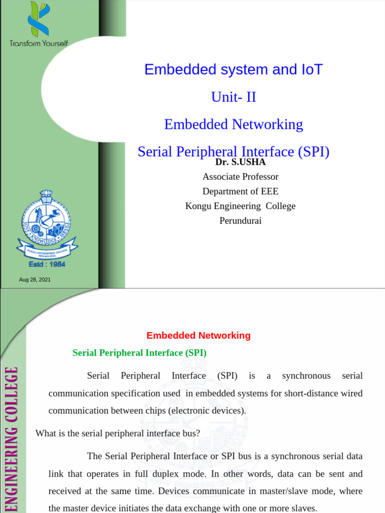 2.6 Embedded Networking SPI | PDF | Computer Data | Computer Engineering