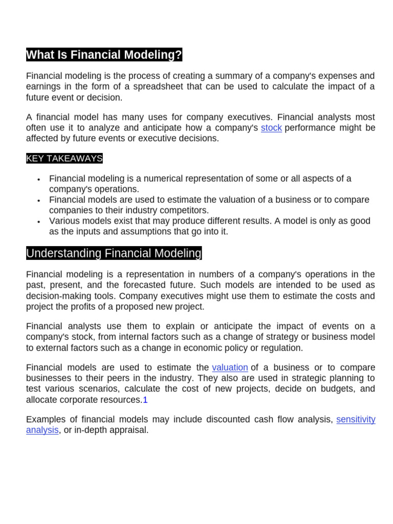 Understanding Financial Modeling Basics | PDF | Risk | Financial Modeling