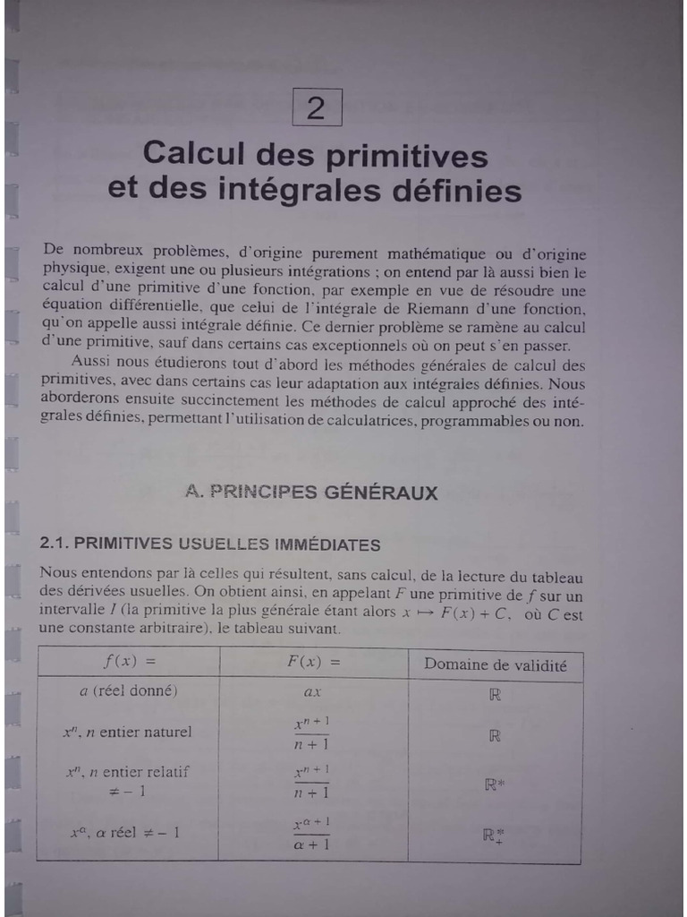 Chapitre 2 - Calcul Des Primitives | PDF