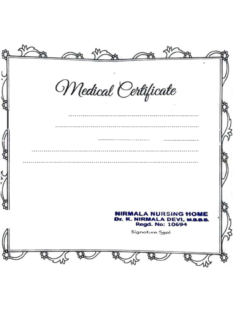 Certificate Medical (1) | PDF