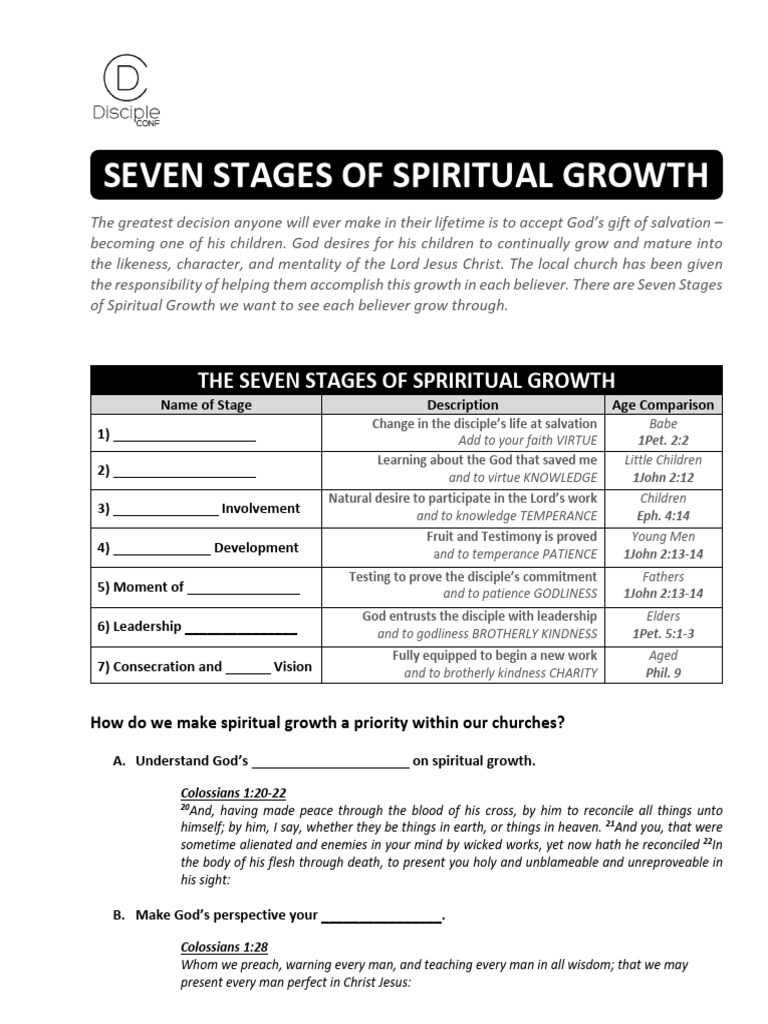 The Seven Stages of Spiritual Growth SE | PDF | Jesus | Disciple ...