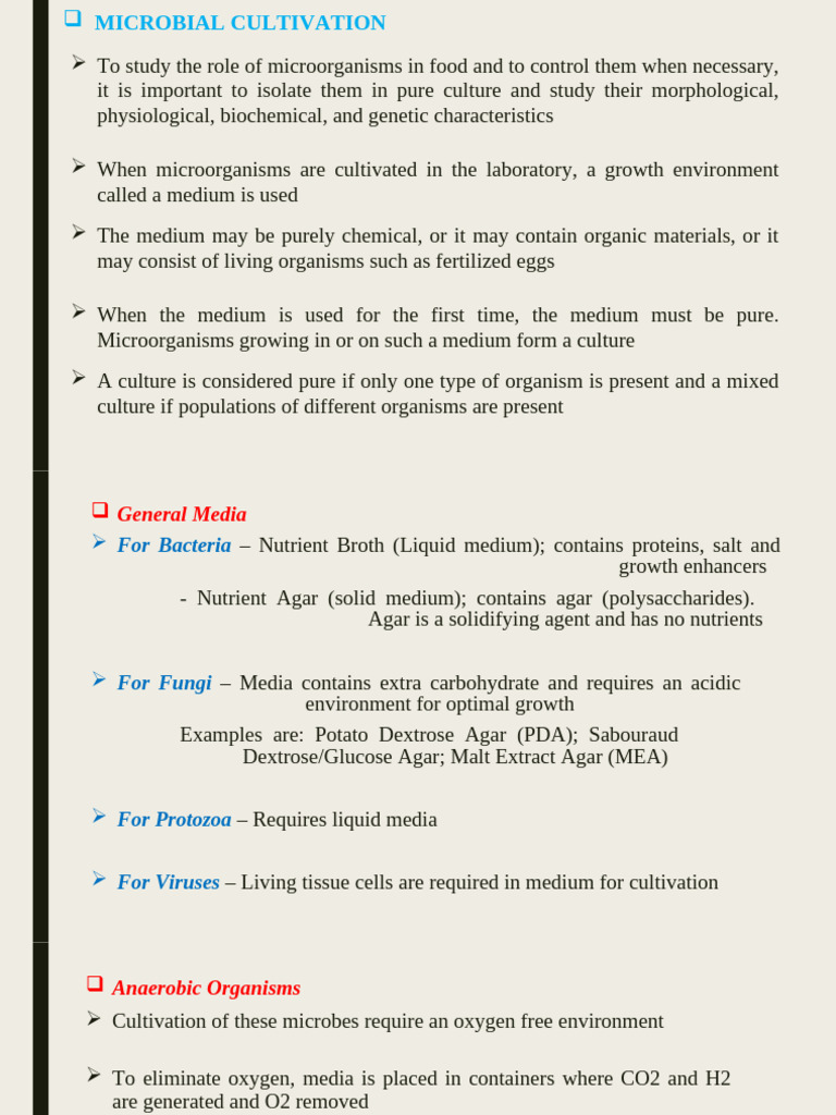 Food Microbiology Lecture Notes 4 | PDF | Growth Medium | Agar