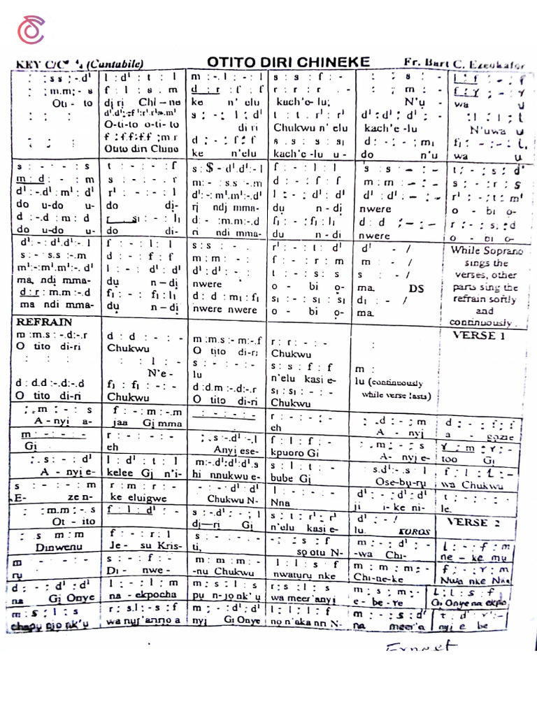(Choirscript - Net) Otito Diri Chineke FR Bart Ezeokafor 7aca8 | PDF