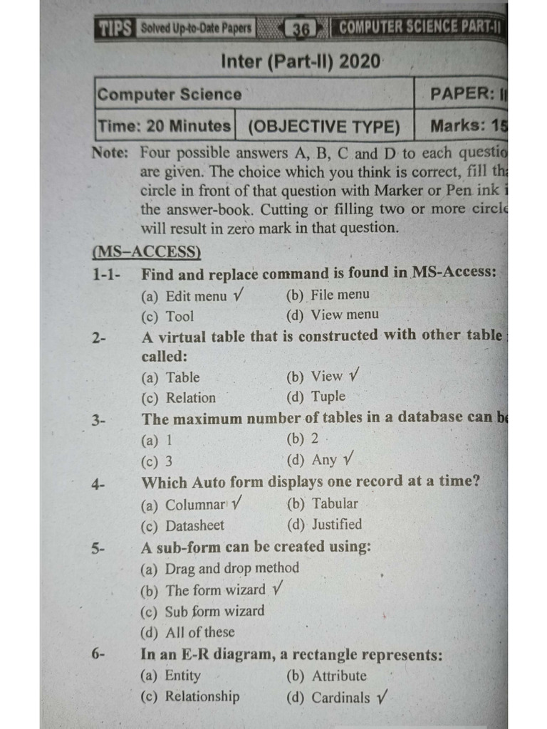 Computer Science Past Paper MCQS - 5 | PDF