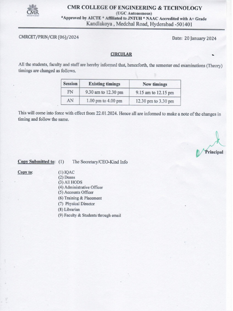 Exam Timings | PDF