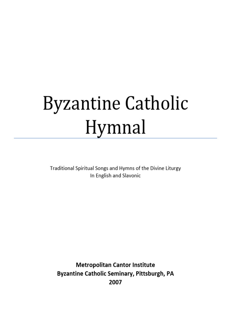 Byzantine Catholic Hymnal | PDF | Alphabet | English Language
