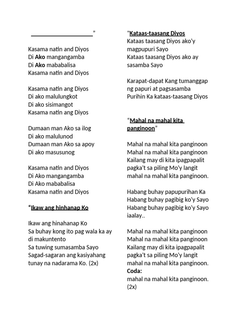Kasama Natin Ang Diyos | PDF