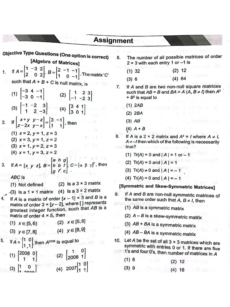 Matrices and Determinant | PDF