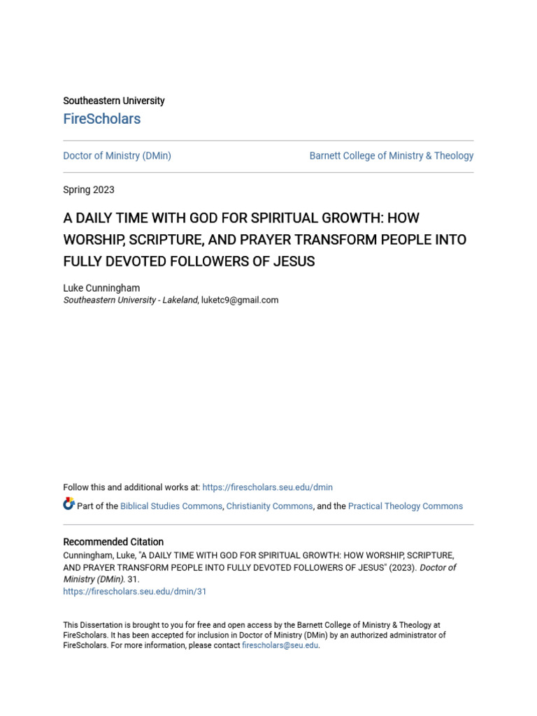 A Daily Time With God For Spiritual Growth - How Worship Scriptur | PDF ...