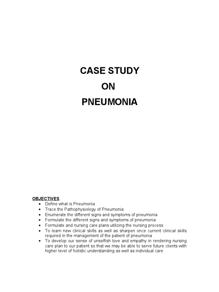 Case Study Pneumonia | Download Free PDF | Pneumonia | Lung