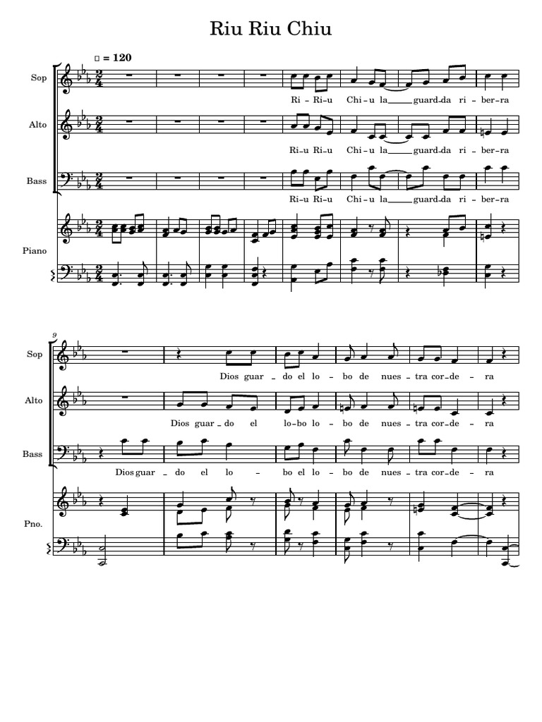 Riu Riu Chiu Piano | PDF