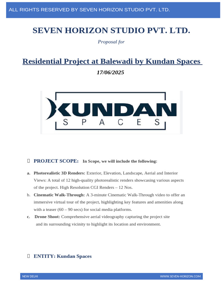 Seven Horizon II Kundan Spaces - CGI Animation and Renders Proposal (V1) 17!06!2025 | PDF