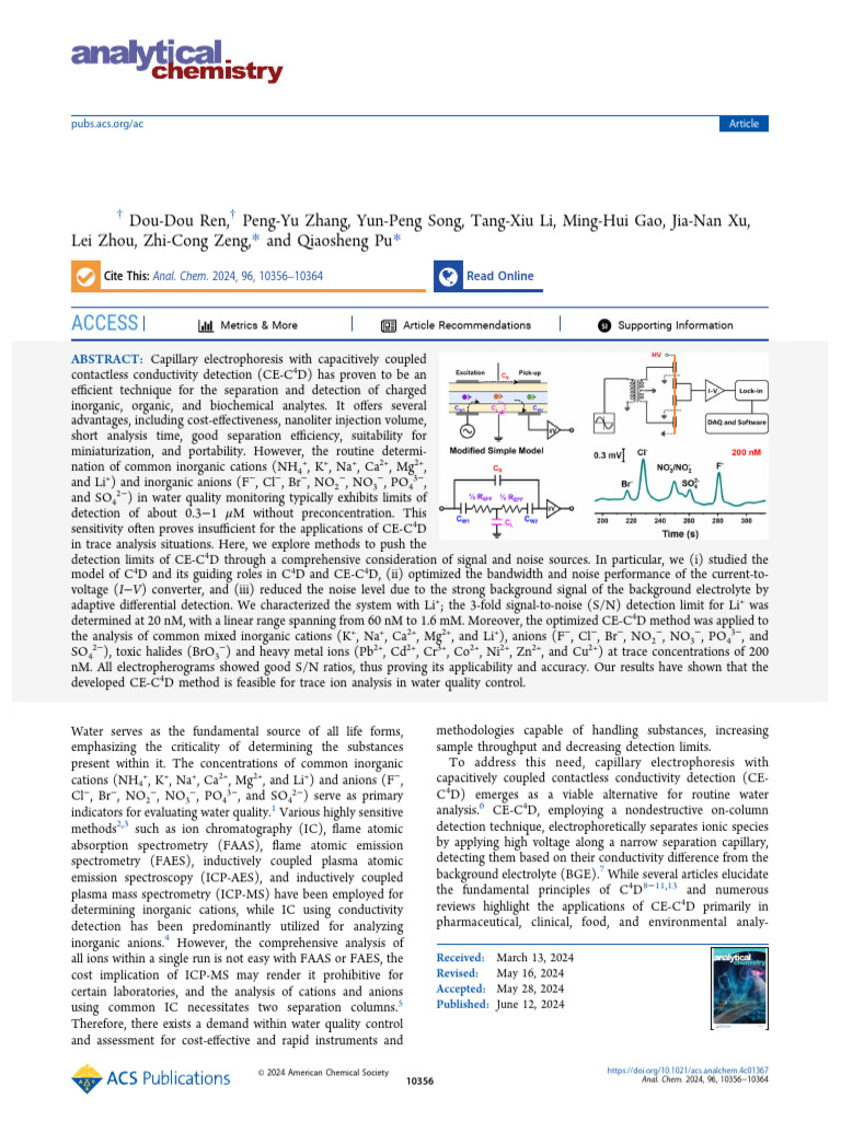 Enhanced CE-C4D for Trace Ion Detection | PDF | Chloride | Analog To ...