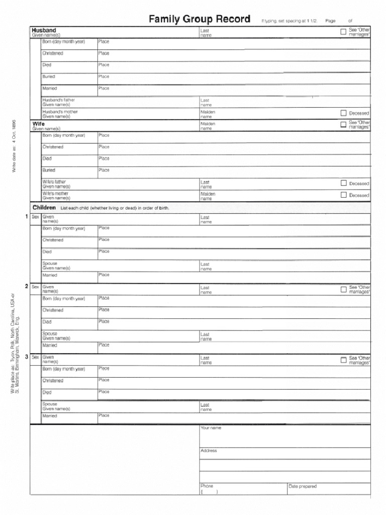 Family Group Record | PDF