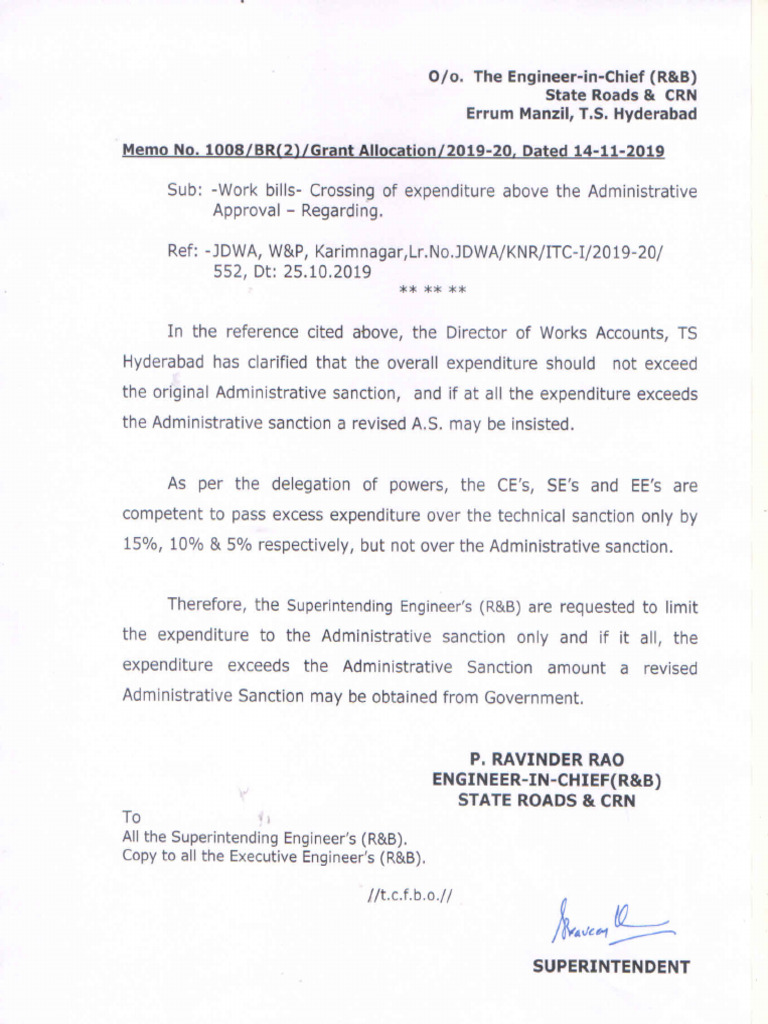 Excess Over TS Memo Dt.14.11.2019 | PDF