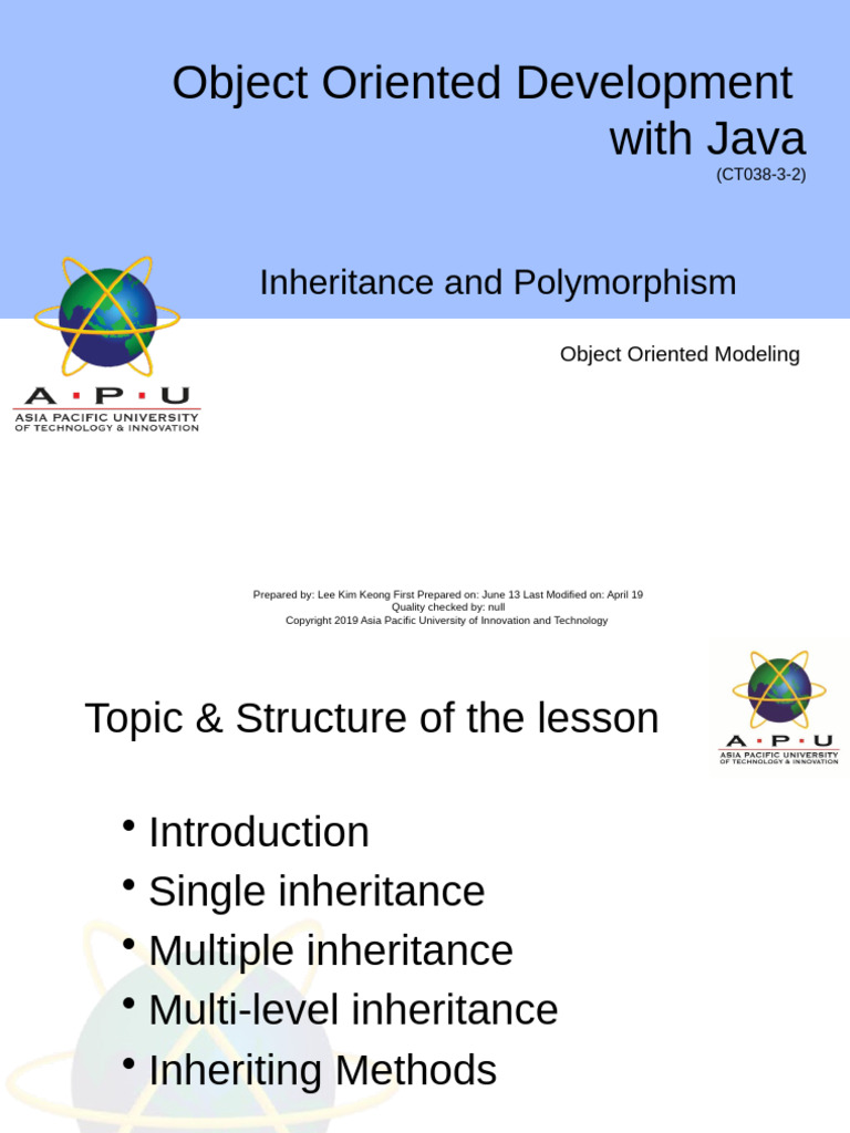 Object Oriented Development With Java Inheritance And Polymorphism Pdf Inheritance Object