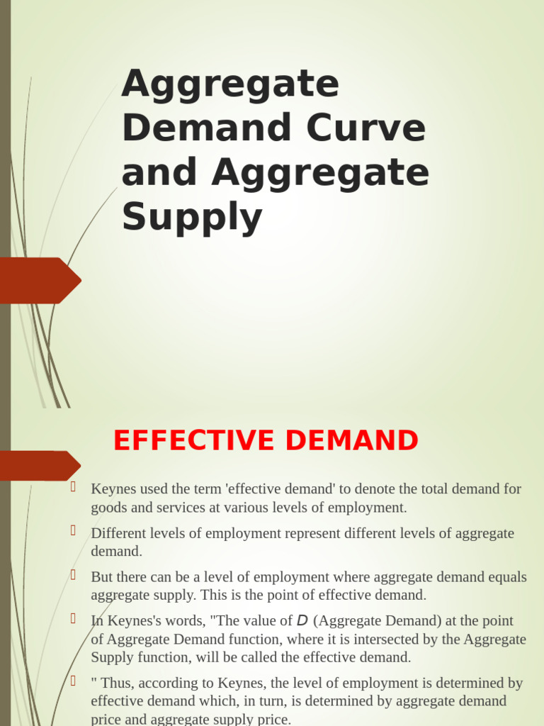 Aggregate Demand Curve and Aggregate Supply | PDF | Supply (Economics ...