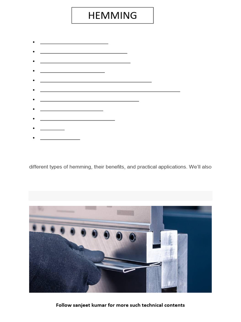 Sheet Metal Hemming Techniques Explained | PDF | Sheet Metal ...