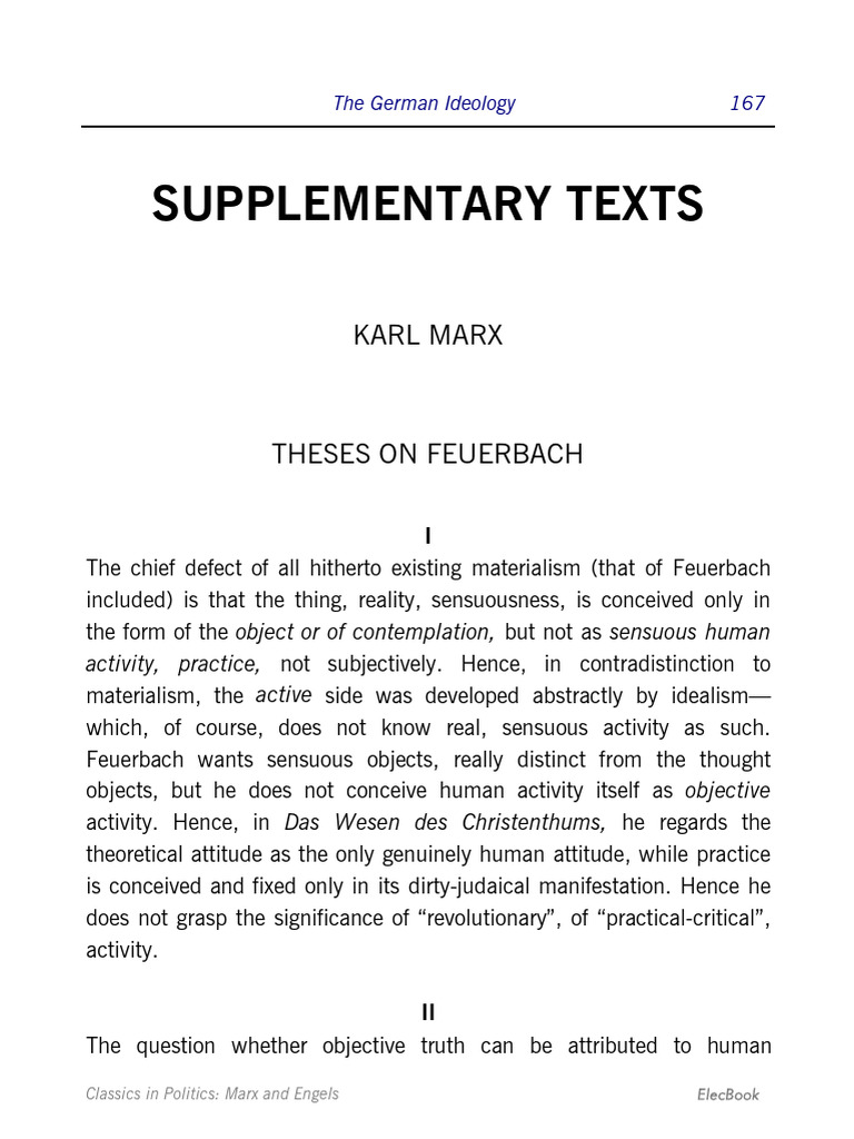 Marx's Critique of Feuerbach's Materialism | PDF | Karl Marx | Materialism